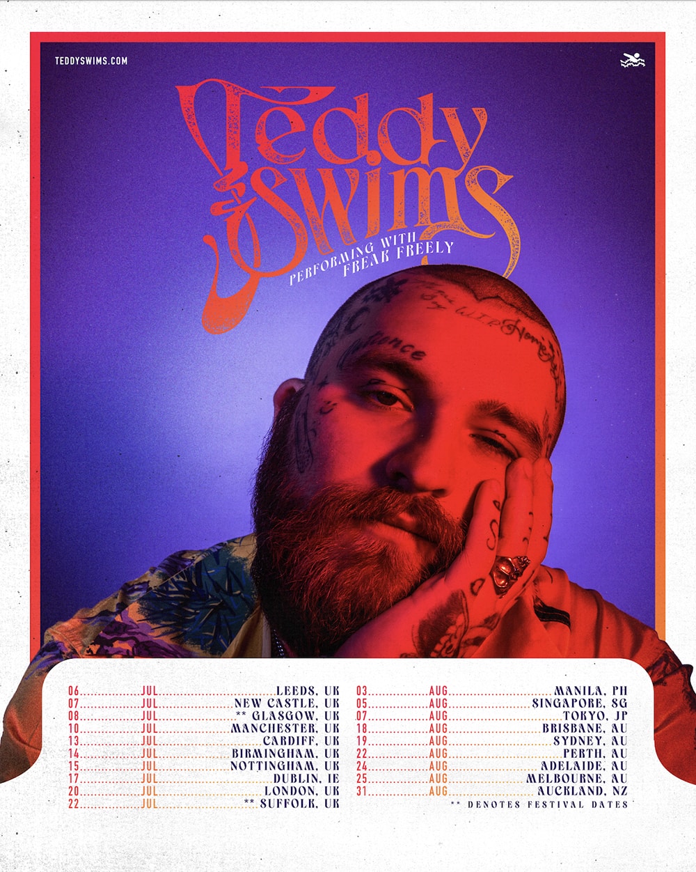 Teddy Swims Konzert Deutschland 2026 Dive Into The teddy swims Tour ...